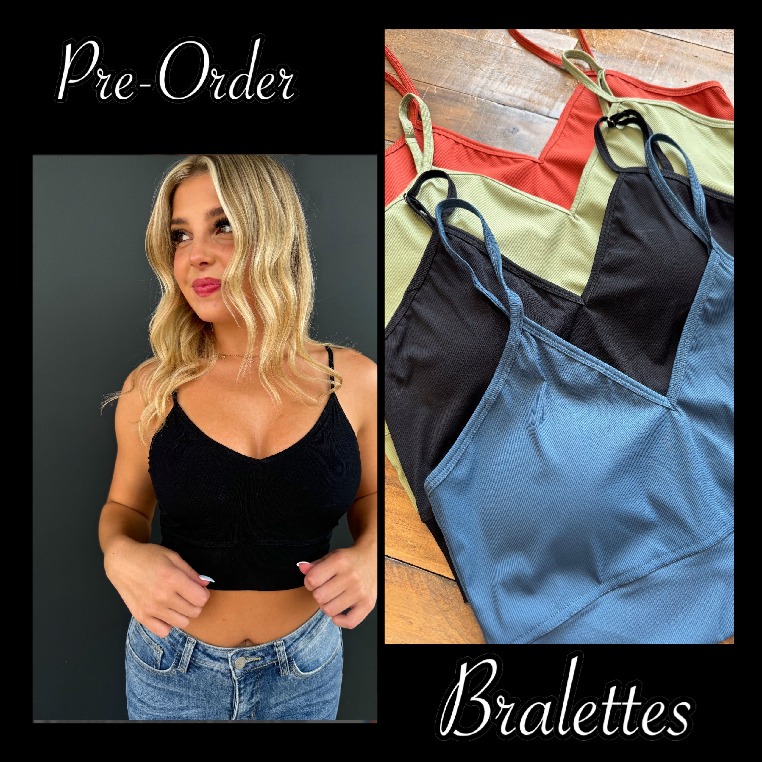 PRE-ORDER - CLOSED - Devon Ribbed Bralette - EST. SHIP DATE 10/14/2024 ...